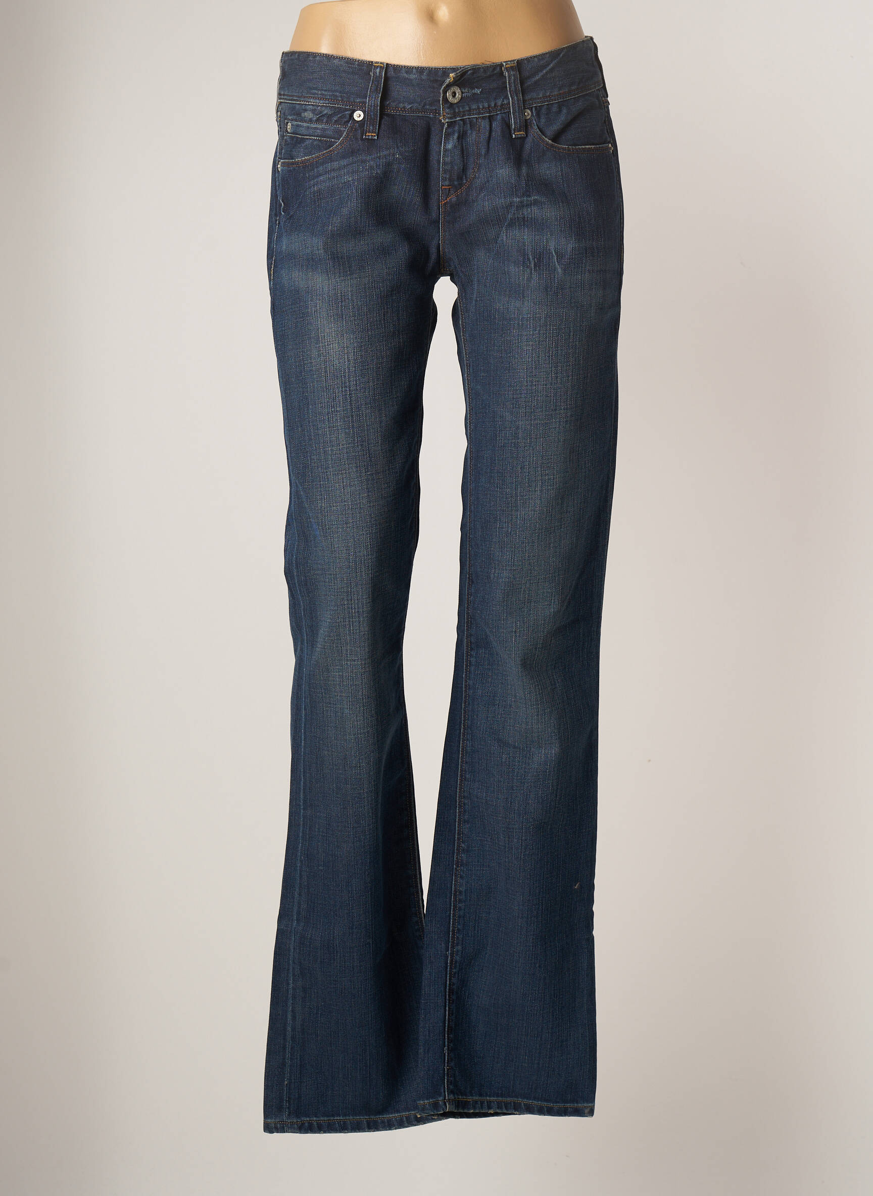 Levis Jeans Coupe Droite Femme De Couleur Bleu En Destockage 2076443-bleu00 - Modz