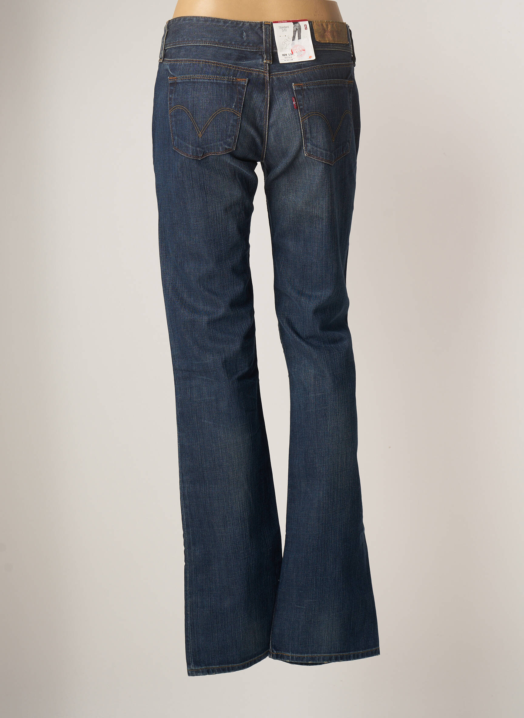 Levis Jeans Coupe Droite Femme De Couleur Bleu En Destockage 2076443-bleu00 - Modz