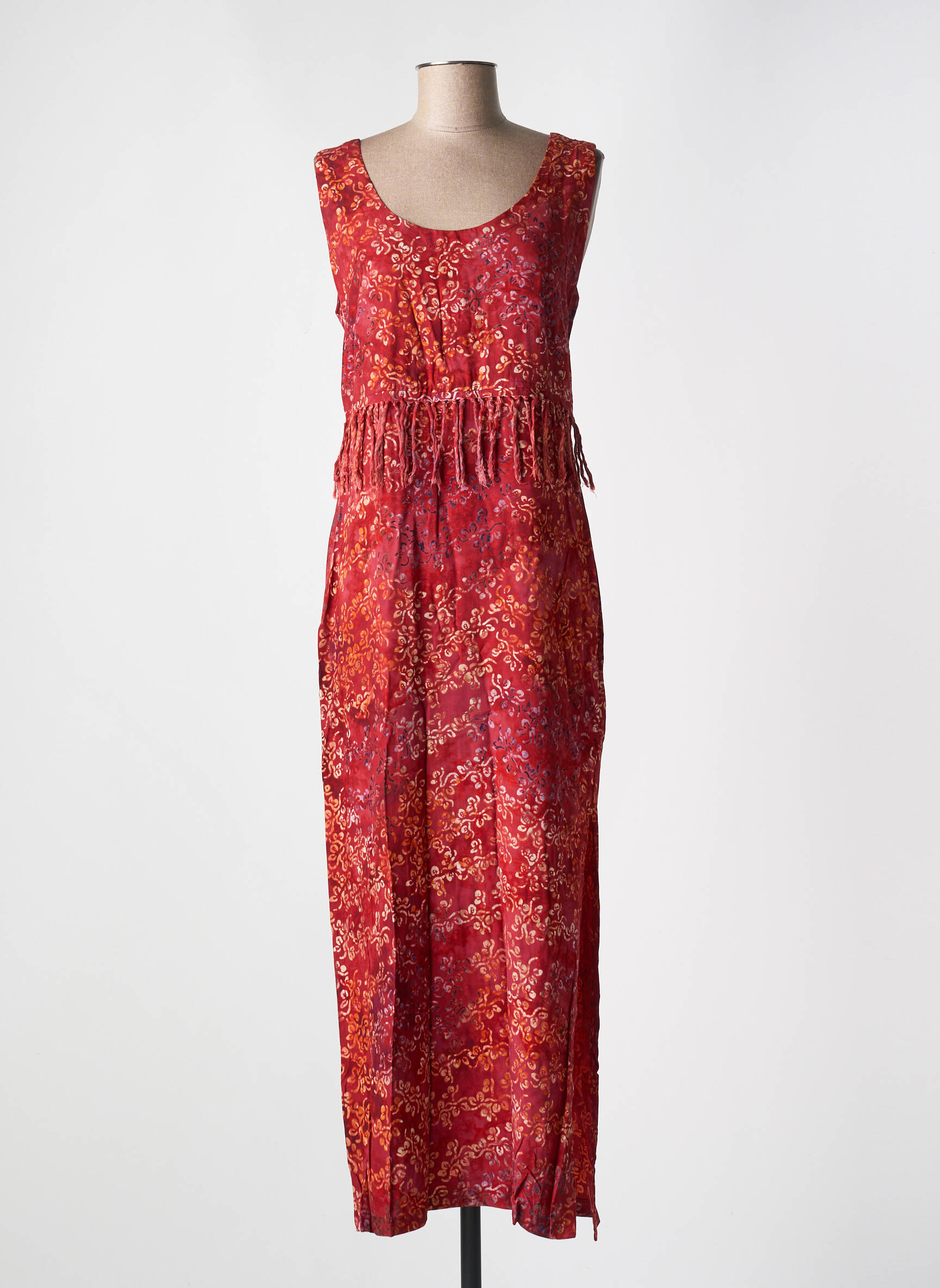 Robe Longue Tissage Popeline Rouge Garuda Garuzo Femme - 2533439-rouge0 | Modz