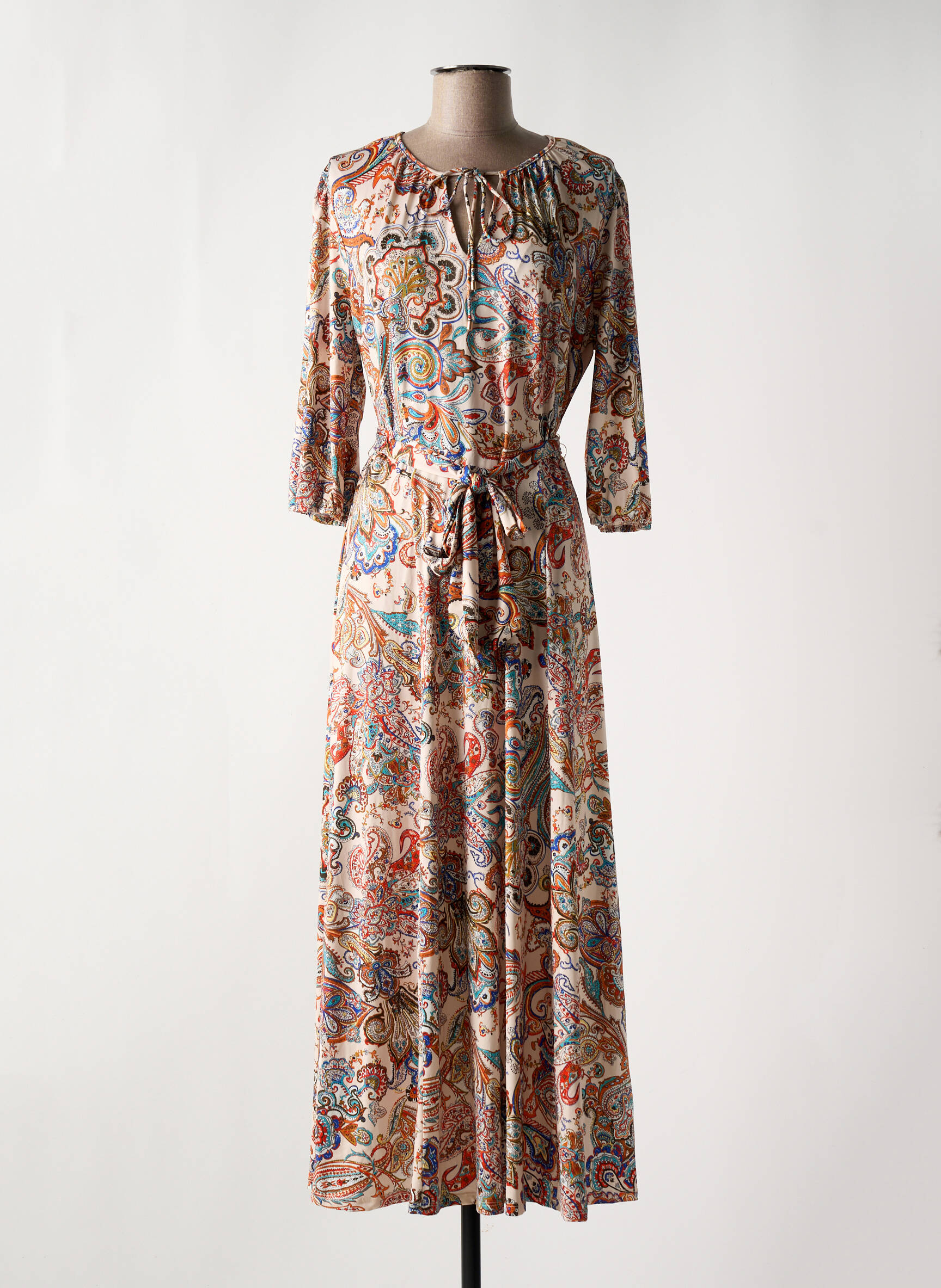 Robe Longue Tissage Popeline Beige K-design Femme - 2530455-beige0 | Modz