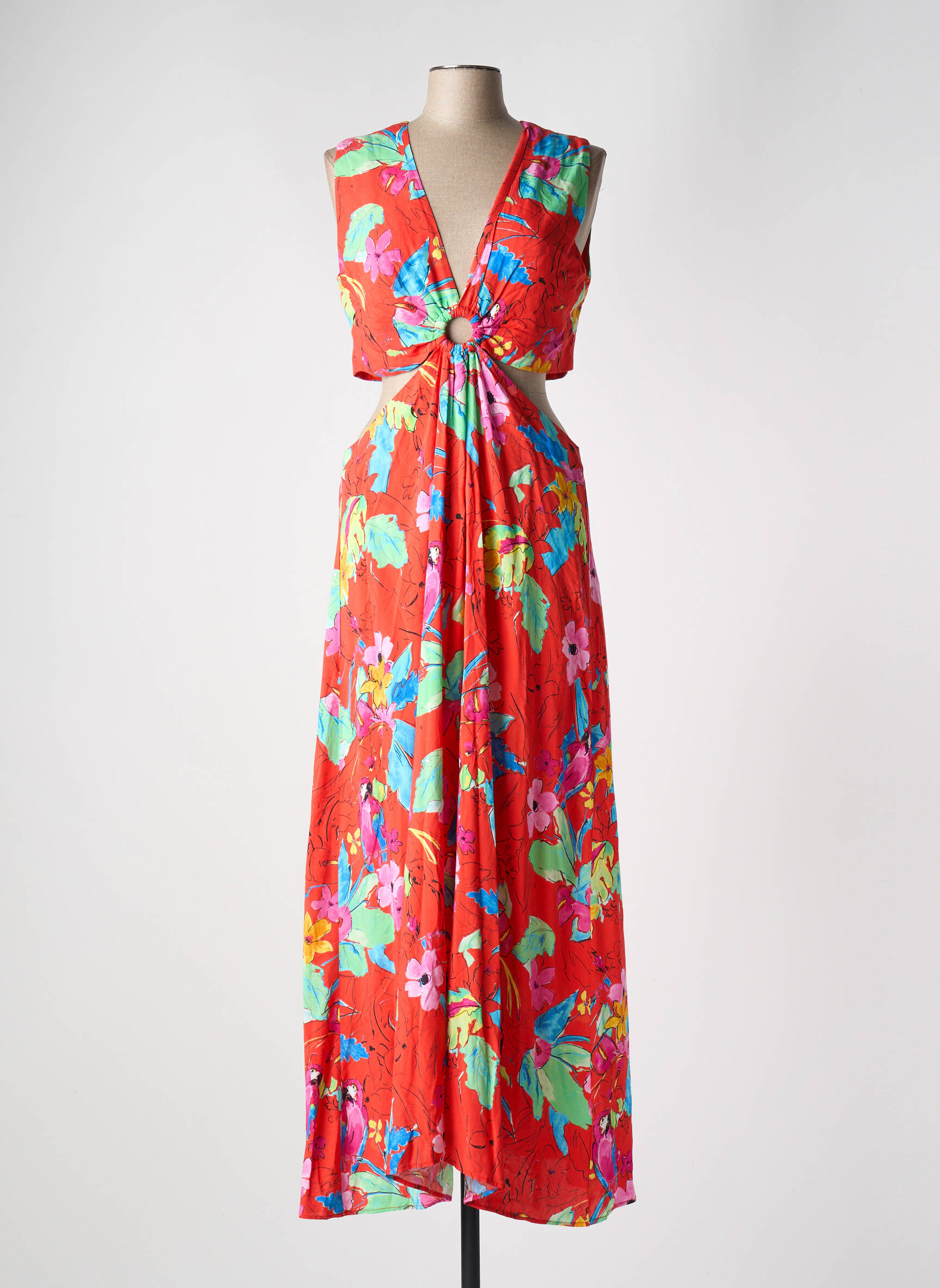 Robe Longue Tissage Popeline Orange Desigual Femme - 2554608-orange | Modz